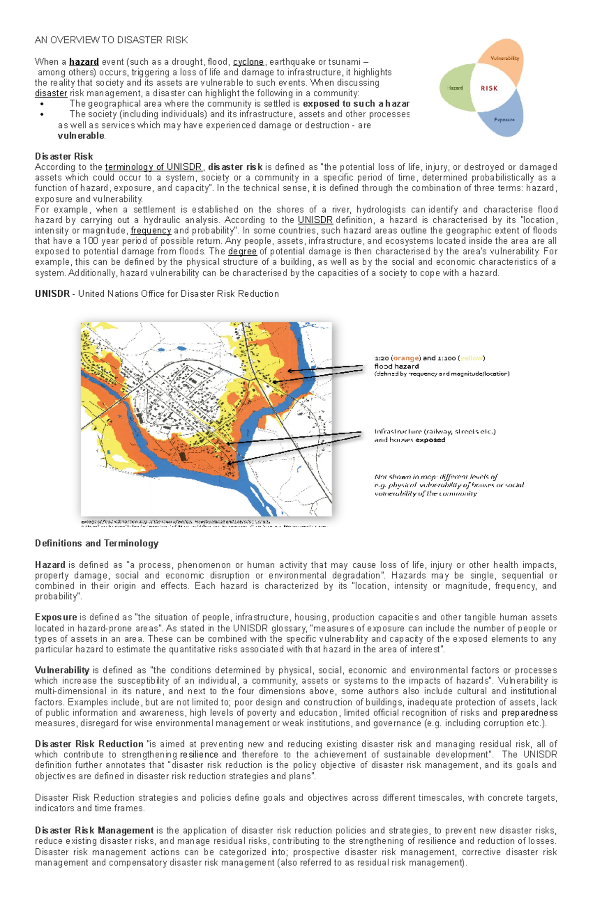AN Overview TO Disaster RISK - AN OVERVIEW TO DISASTER RISK When a ...