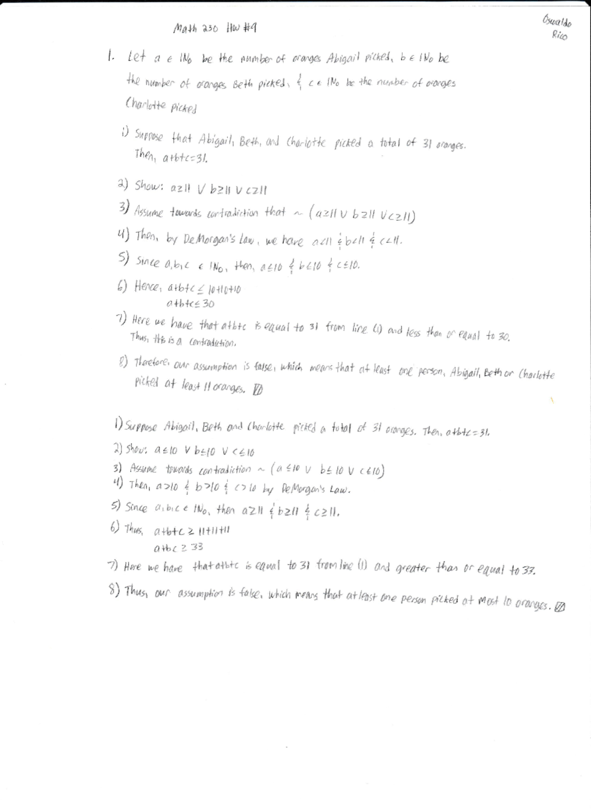 Math 230 Homework 9 Oswaldo Rico - Oswaldo Math 230 HW Rico 1. Let a E ...