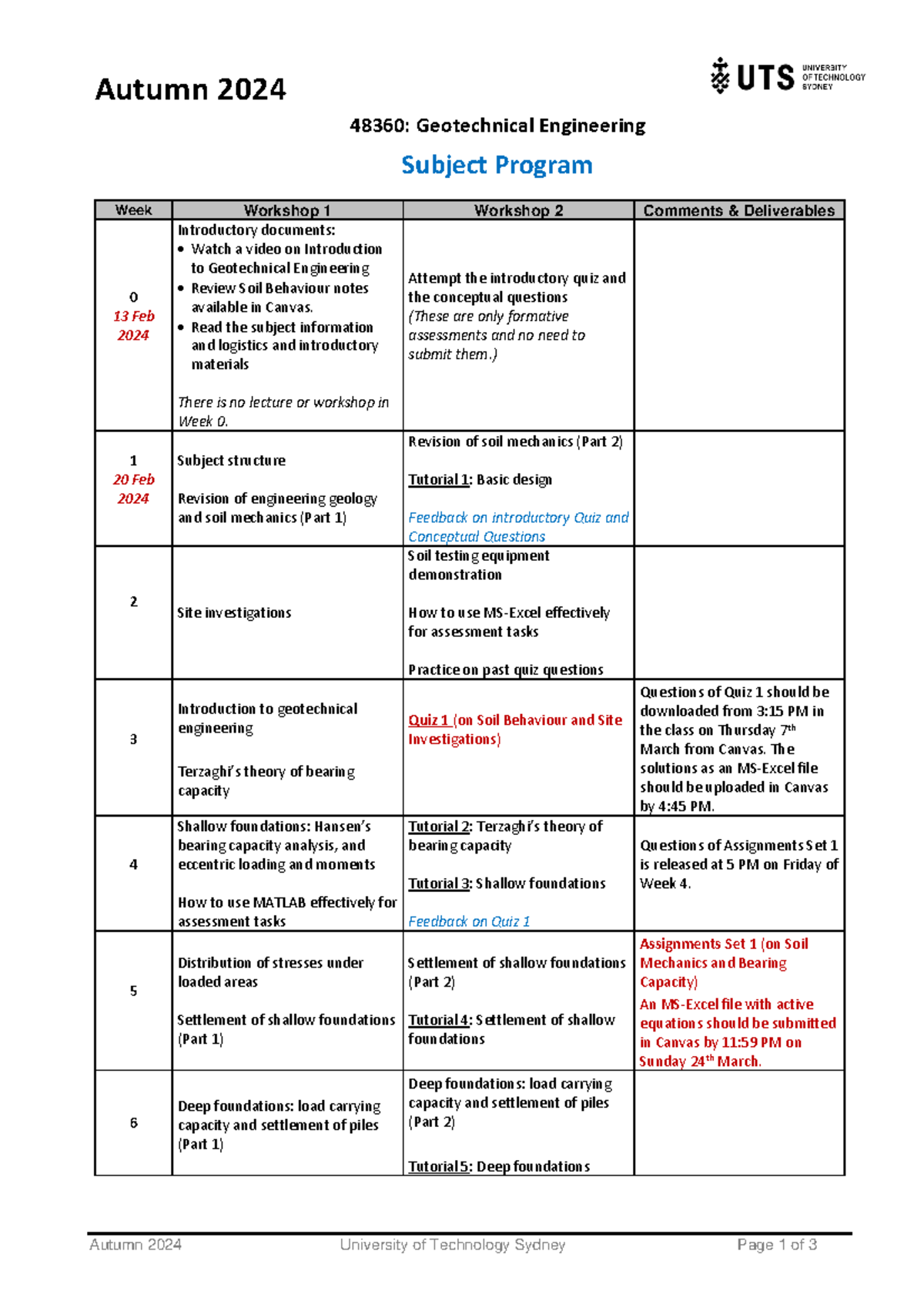 48360 Subject Timetable 2024a-2 - Autumn 2024 Autumn 2024 University of ...