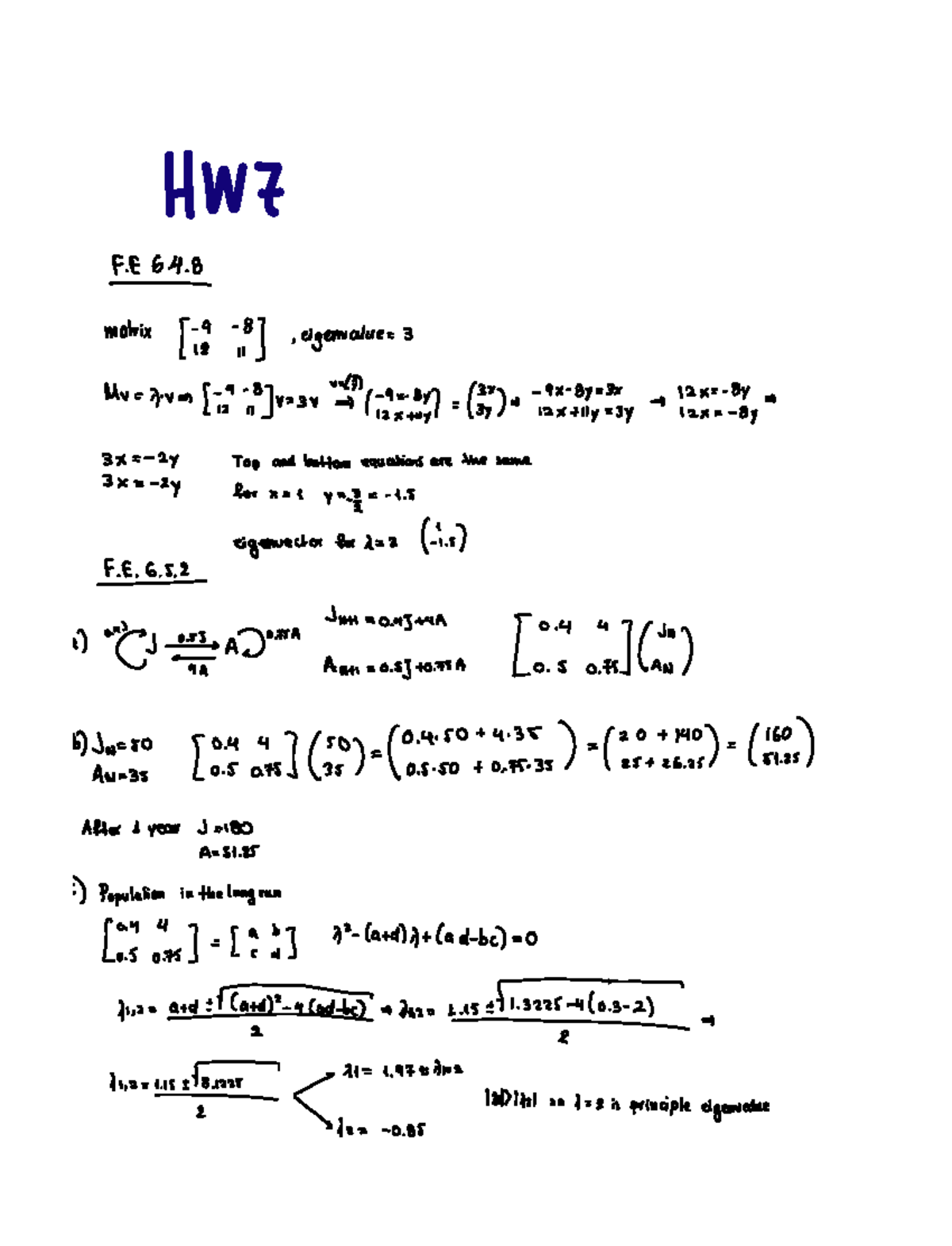 - HW7 - its HW 7 from LS3B winter - HWI F.EG matrix eigenvalue 3 Mu in ...
