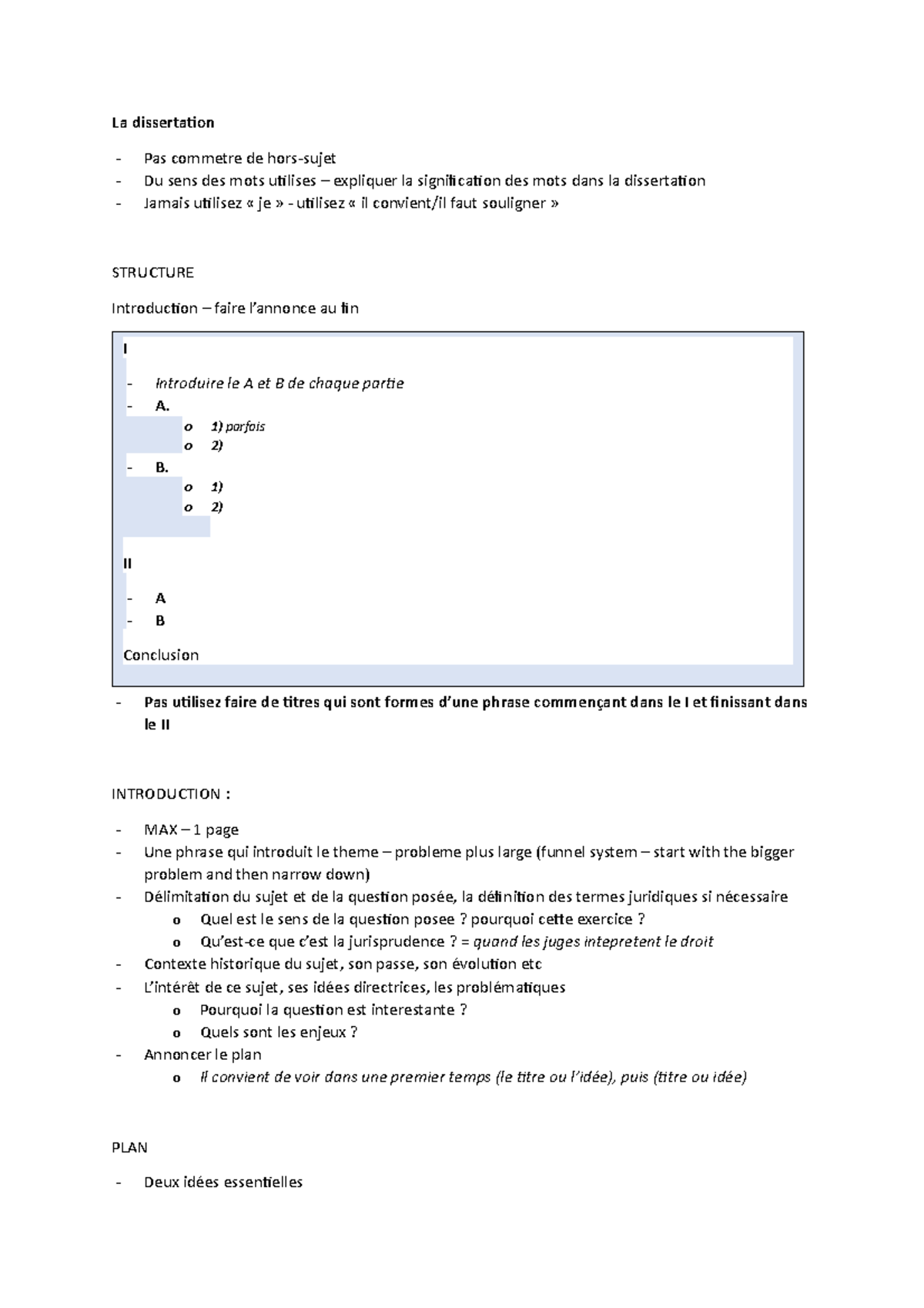 Dissertation - la methodologie et le plan avec un exemple - La ...
