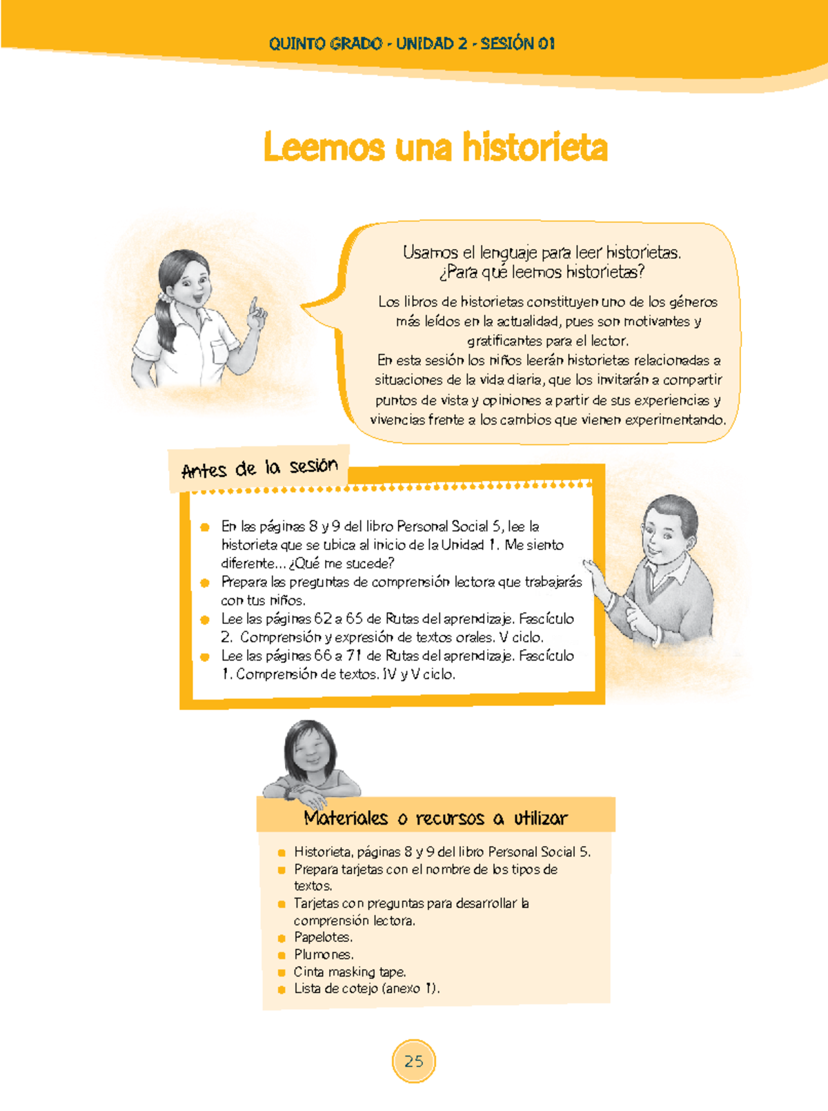 Leemos una historieta - apoyo - Leemos una historieta Historieta, páginas 8 y 9 del libro ...