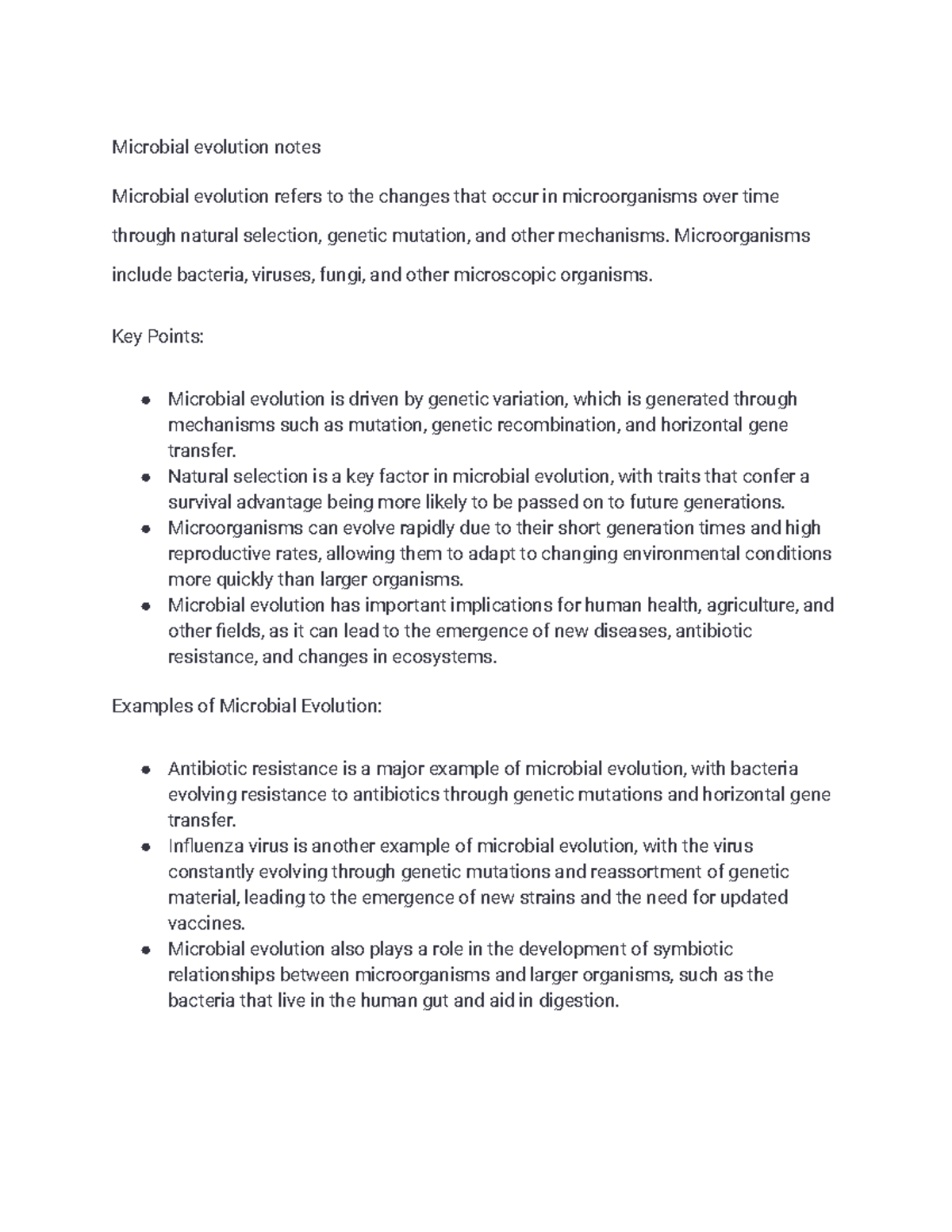 Microbial evolution - Microorganisms include bacteria, viruses, fungi ...