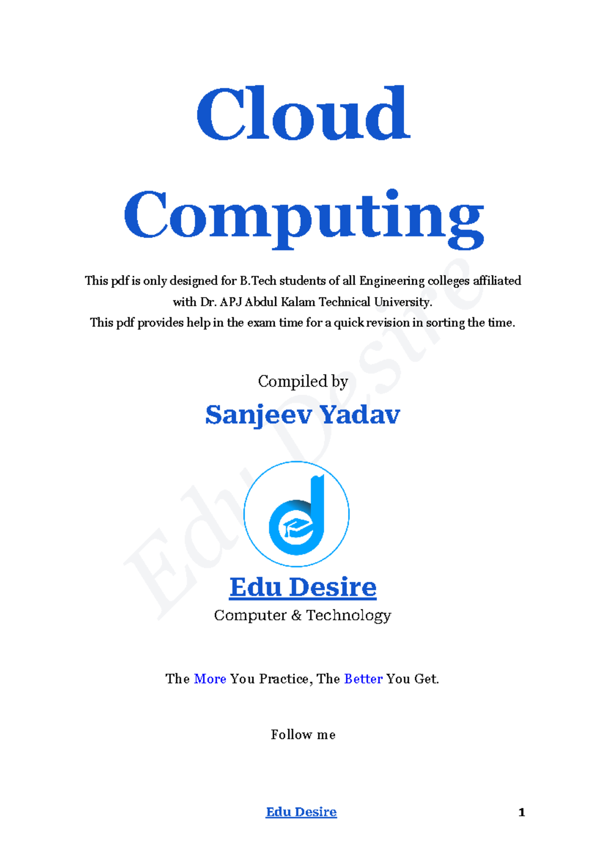 Cloud Computing full notes - Edu Desire Cloud Computing This pdf is ...