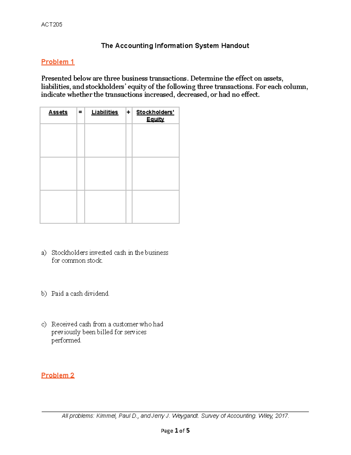 ACT205 3 The Accounting Info System - Google Docs - Warning: TT: undefined function: 32 Warning ...