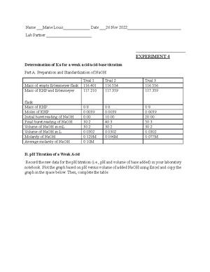Experiment 4 data sheet - Name Marie Louis__________ Date 26 Nov 2022_______________________ Lab ...