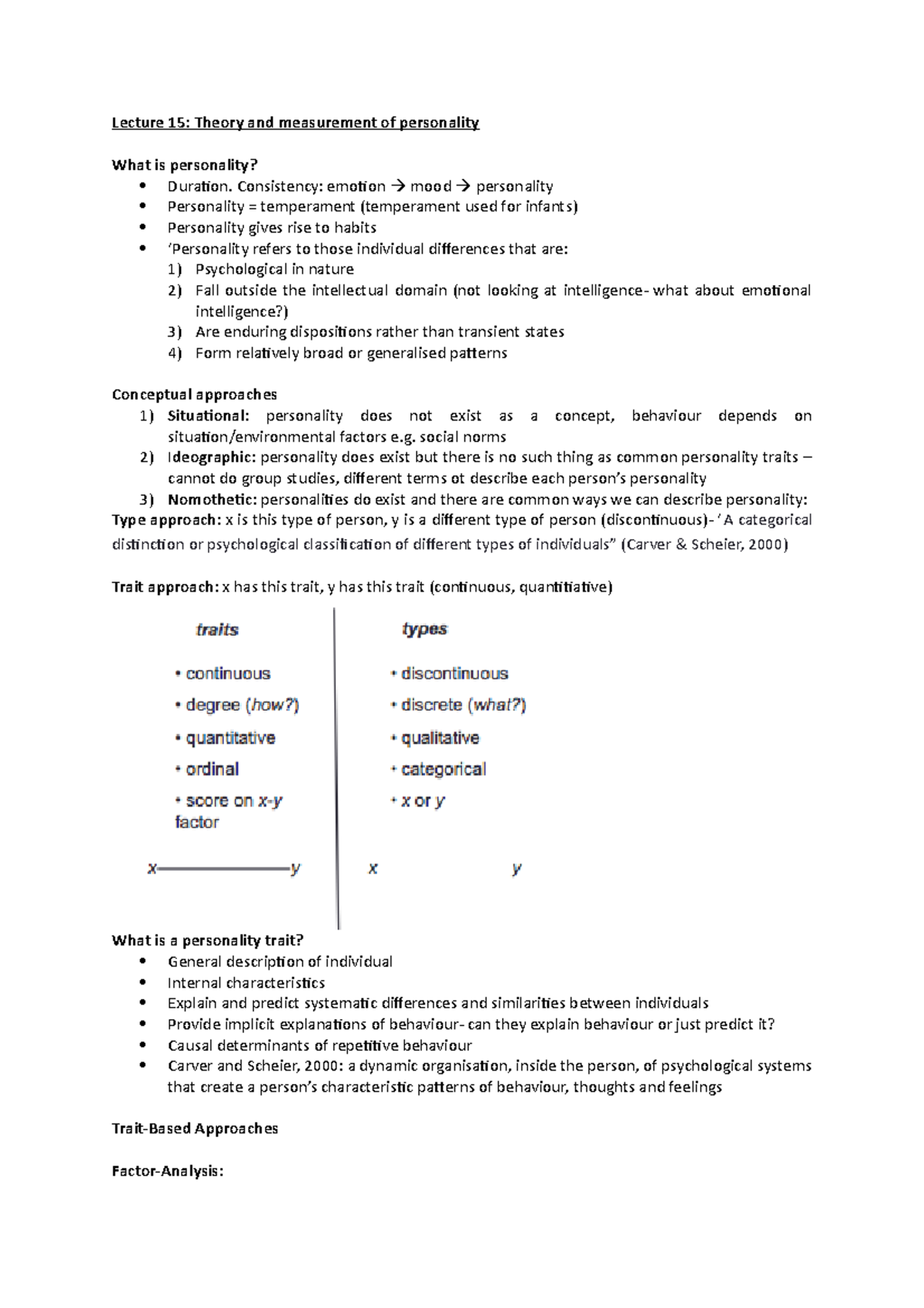 Social Psychology: Personality Theories - Lecture 15: Theory and ...