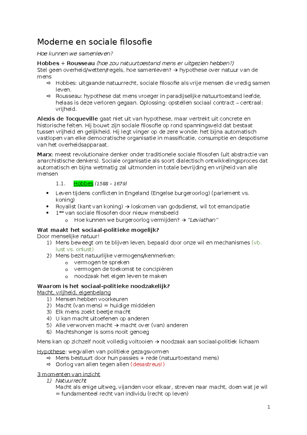3. Moderne EN Sociale Filosofie (16) - Moderne en sociale filosofie Hoe ...