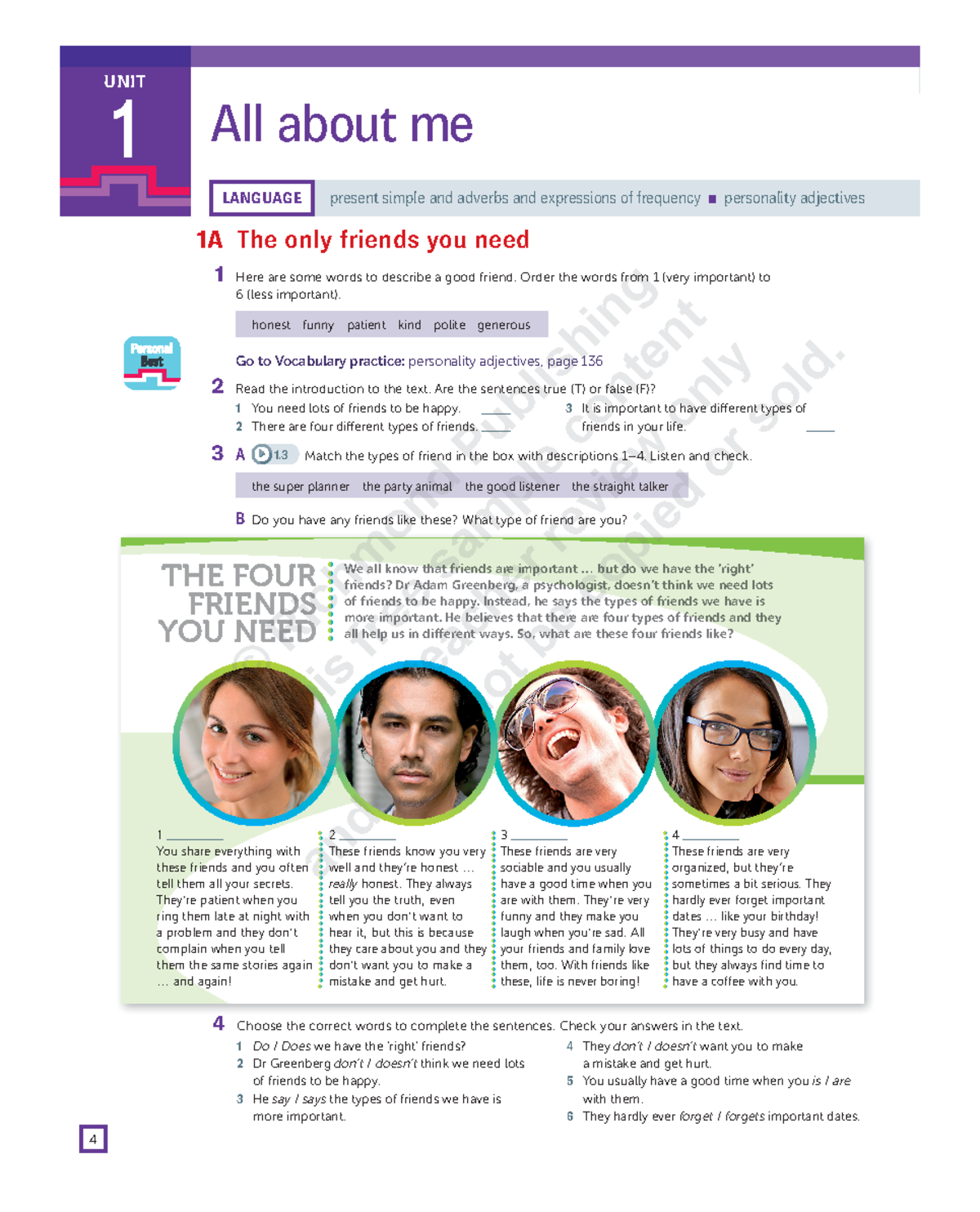 Personal Best British Edition B1 Students Book SU 2 - All about me ...