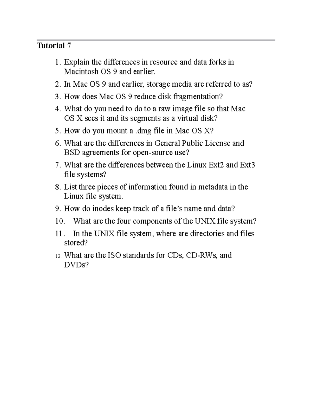 212942 Tutorial 7 - tut question - Tutorial 7 1. Explain the differences in resource and data ...