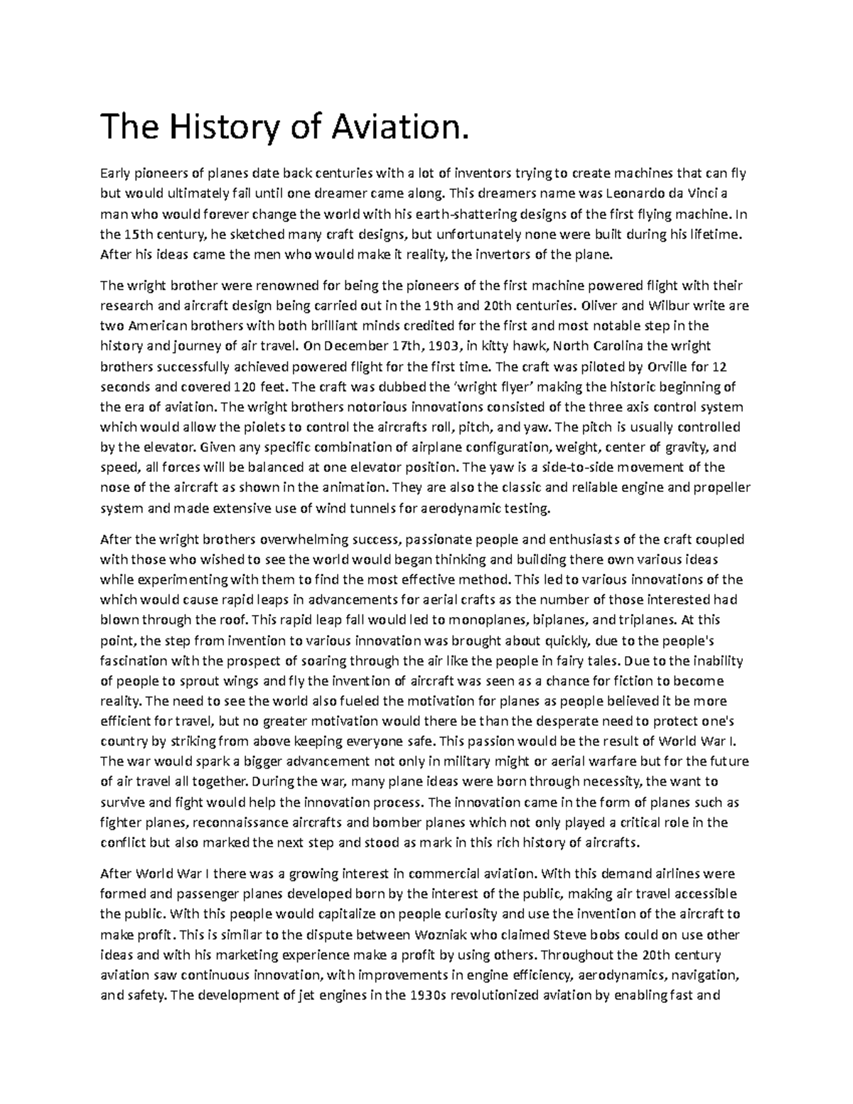 The History Of Aviation - Early pioneers of planes date back centuries ...