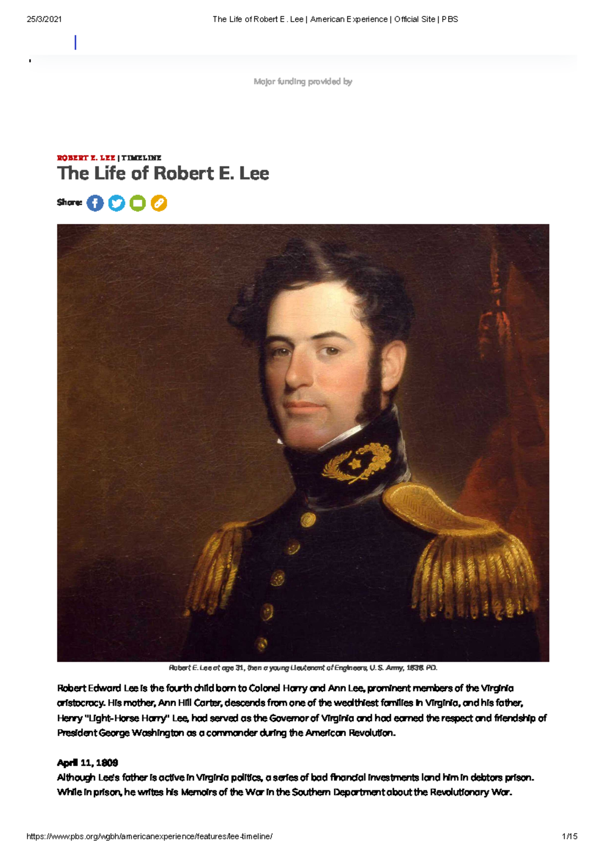 The Life of Robert E. Lee American Experience Official Site PBS ...