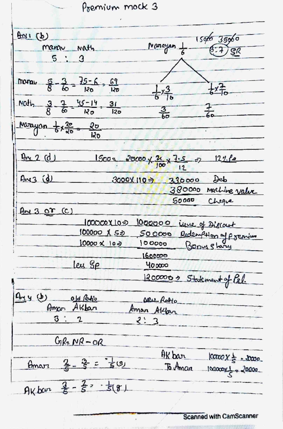 Mock 3 Answers Sunil Panda - ~! Q,) ___ - _ __ - ~ 'L-N£.f½ ____ - ·- Q ...
