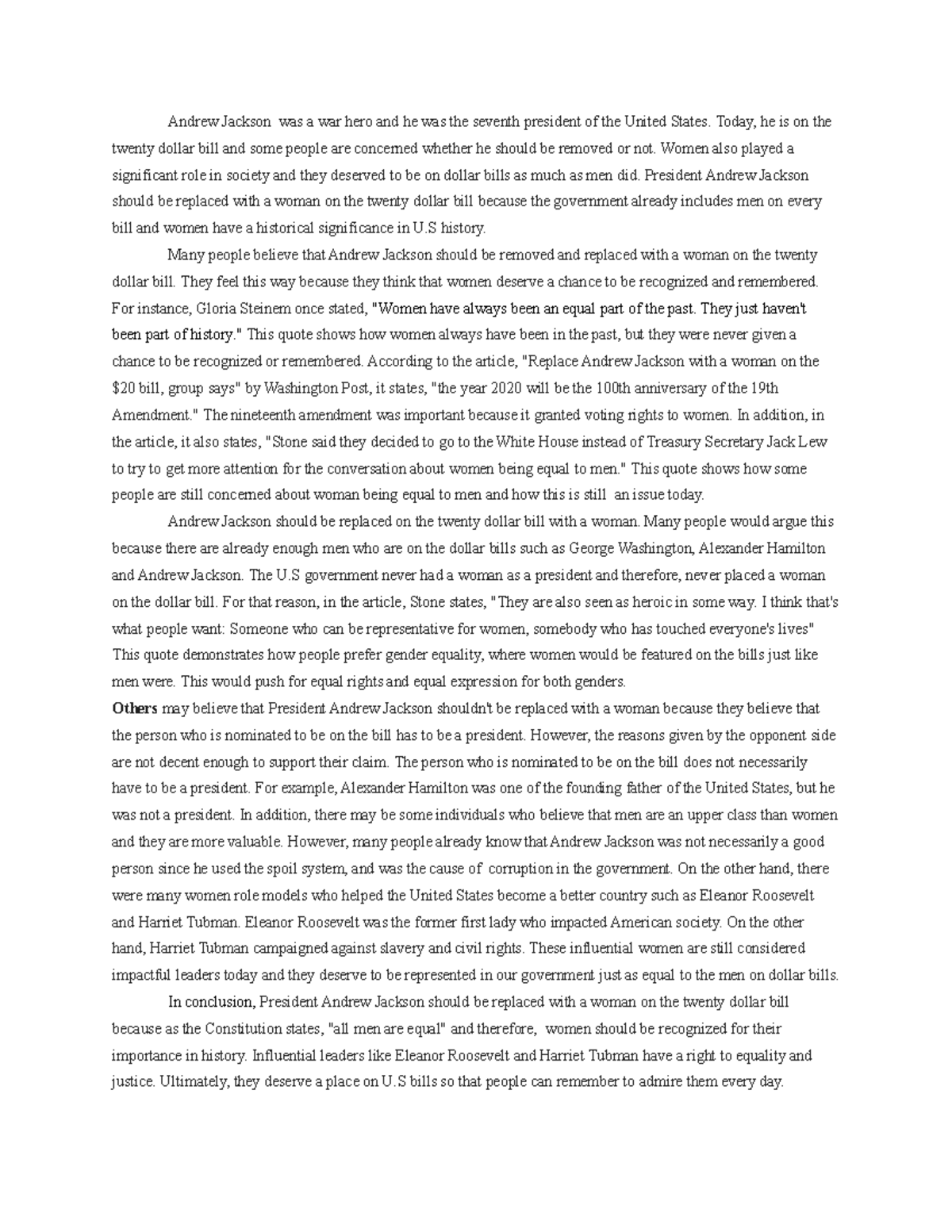 Andrew jackson essay - Lecture notes 1-6 - Andrew Jackson was a war ...