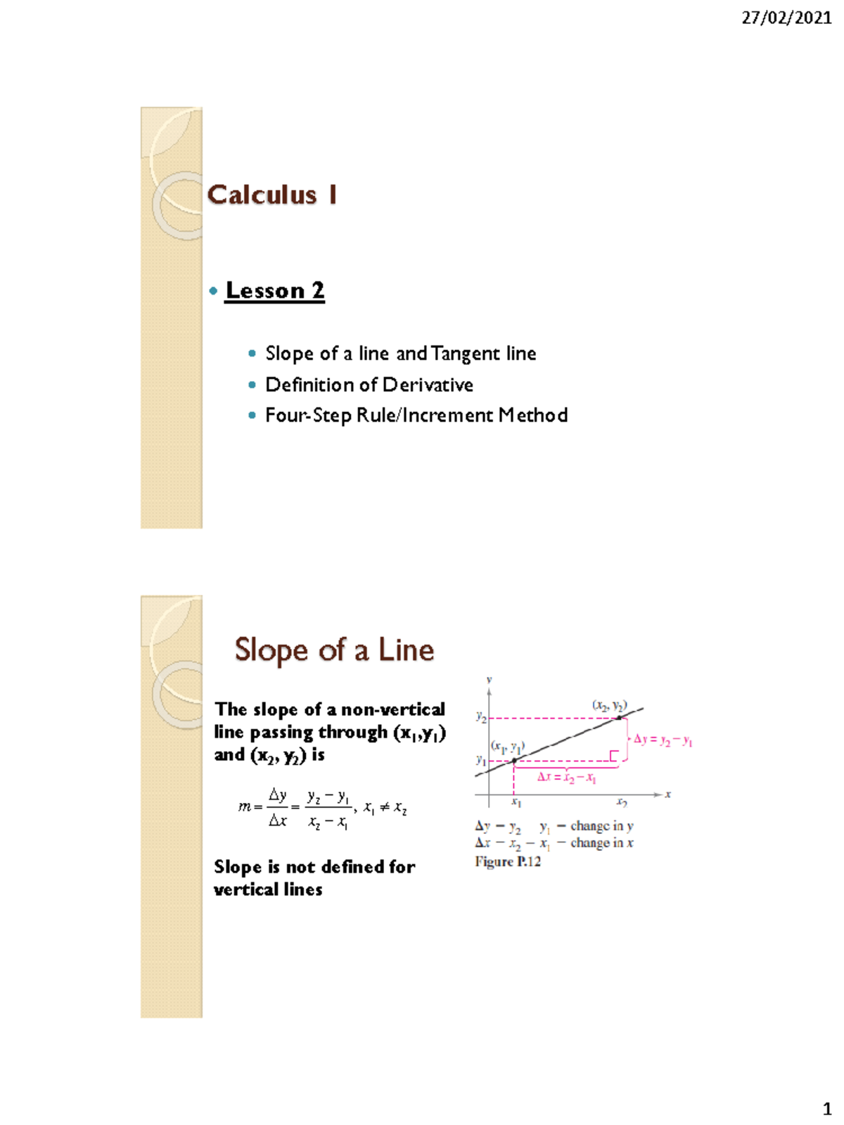Caleng 1 Lesson 02 The Derivative (Four-Step Rule) - Calculus 1 Lesson ...