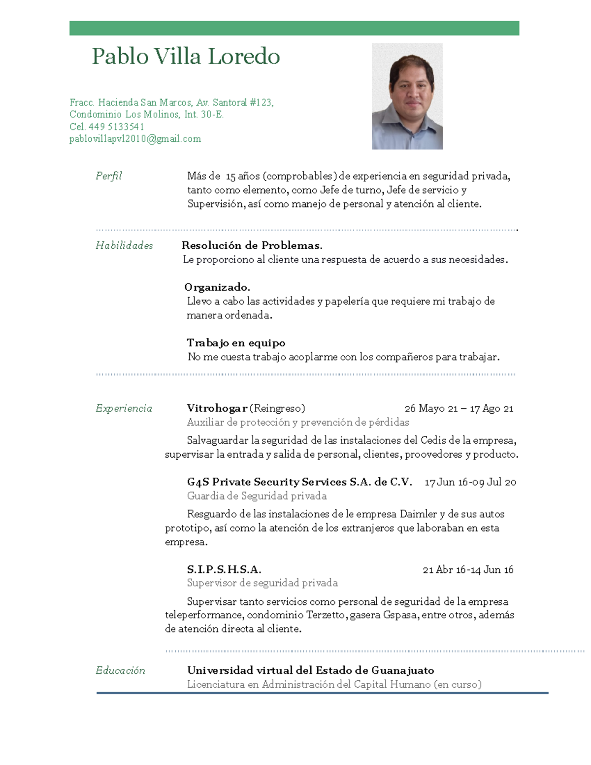 Curriculum pablo villa - Pablo Villa Loredo Fracc. Hacienda San Marcos ...
