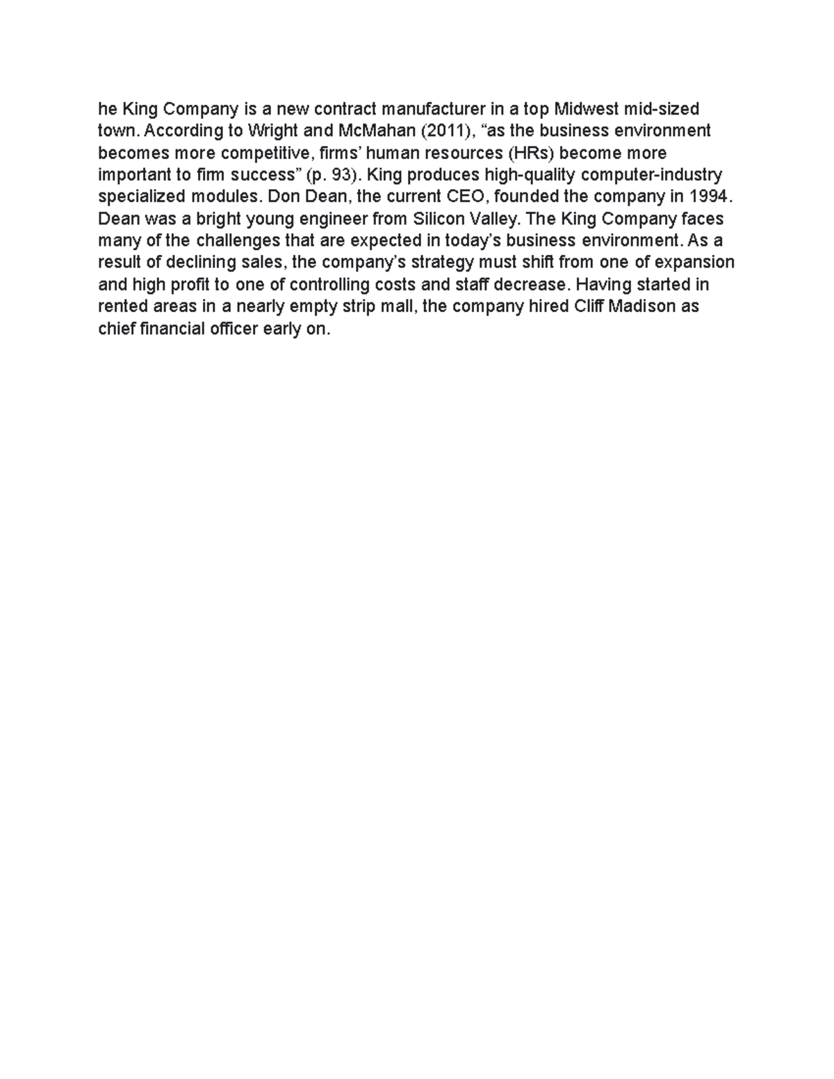The King Company is a new contract manufacturer in a top Midwest mid ...