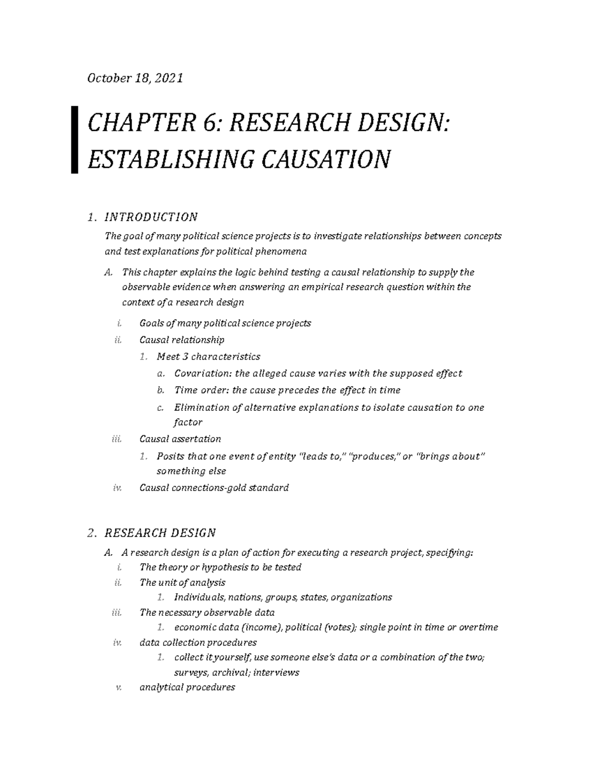 Poli Sci Research Chapter 6 - October 18, 2021 CHAPTER 6: RESEARCH ...
