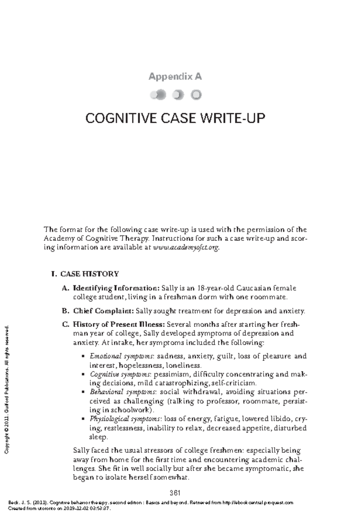 Sally+Case+Study - NOTES - 361 COGNITIVE CASE WRITE-UP The format for ...