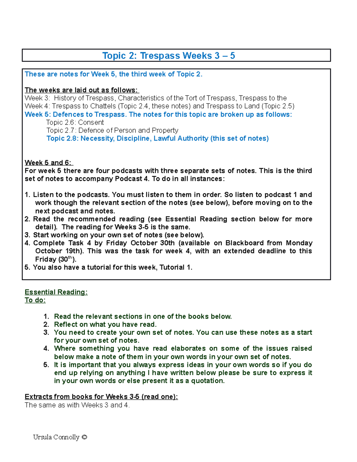 Topic 2.8 Notes 3 Podcast 4 Week 5 - Topic 2: Trespass Weeks 3 – 5 ...
