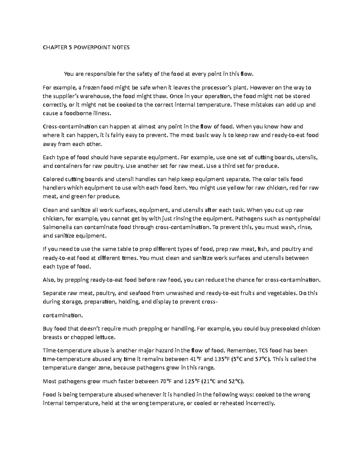 Chapter 5 powerpoint culinary notes 1 - CHAPTER 5 POWERPOINT NOTES You ...