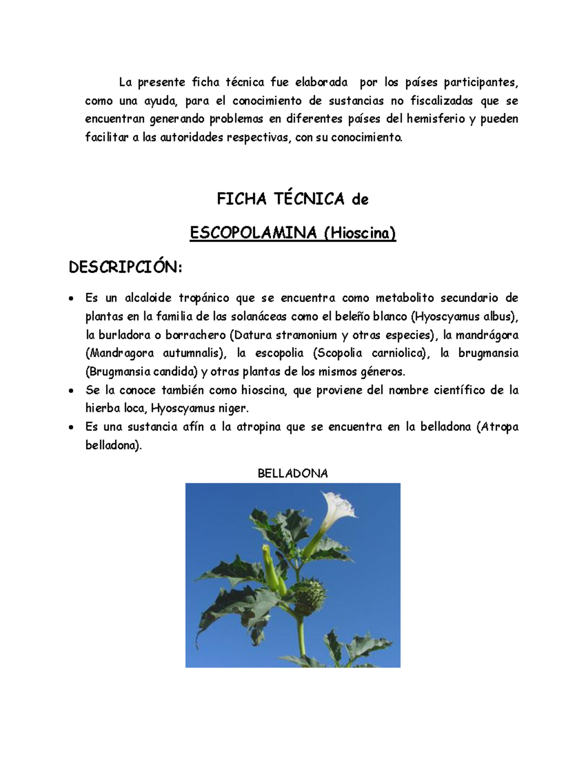 Ficha Tecnica Escopolamina - La presente ficha técnica fue elaborada ...