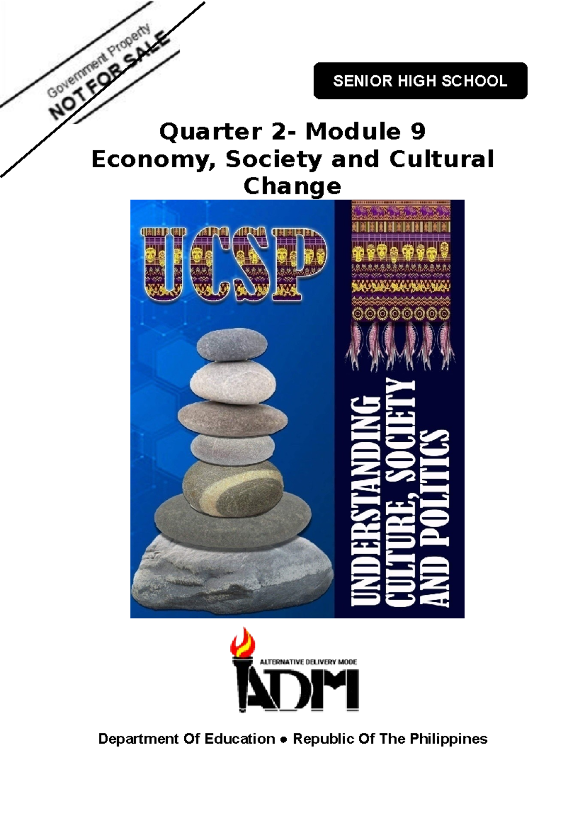 UCSP-Quarter 2-Module 9 - Quarter 2- Module 9 Economy, Society and ...