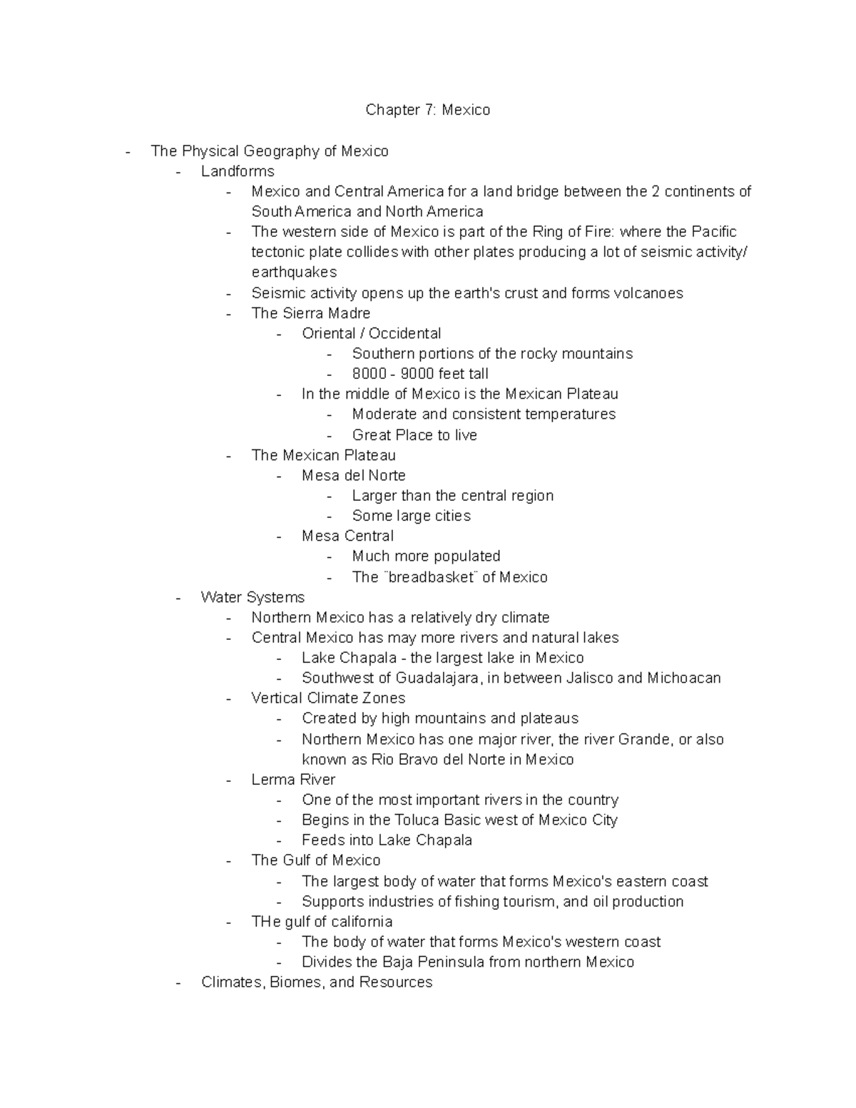 Chapter 7 Mexico - SARA SMITH MECHS - Chapter 7: Mexico The Physical ...