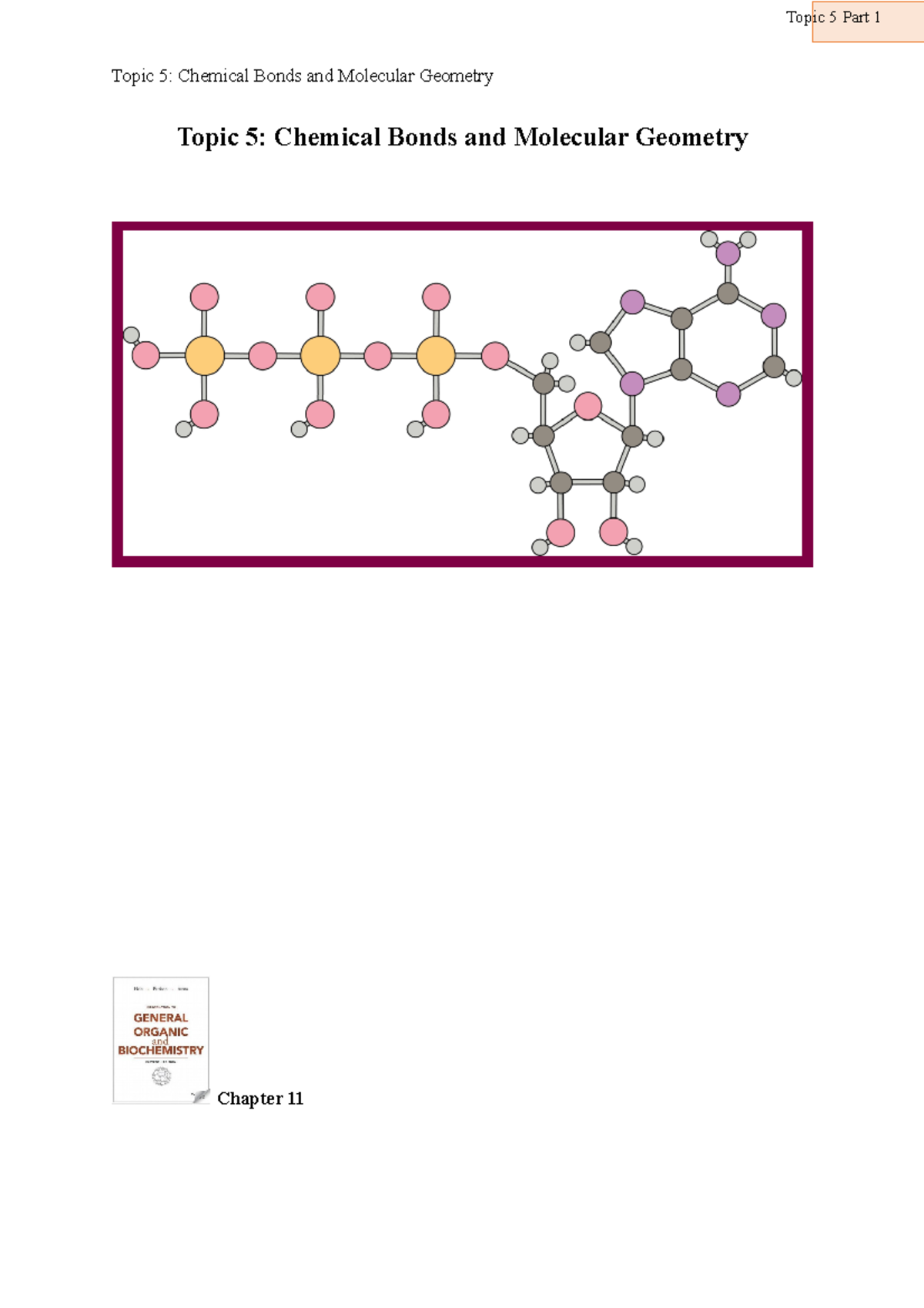 Topic 5 Complete Notes Updated - Topic 5: Chemical Bonds and Molecular ...