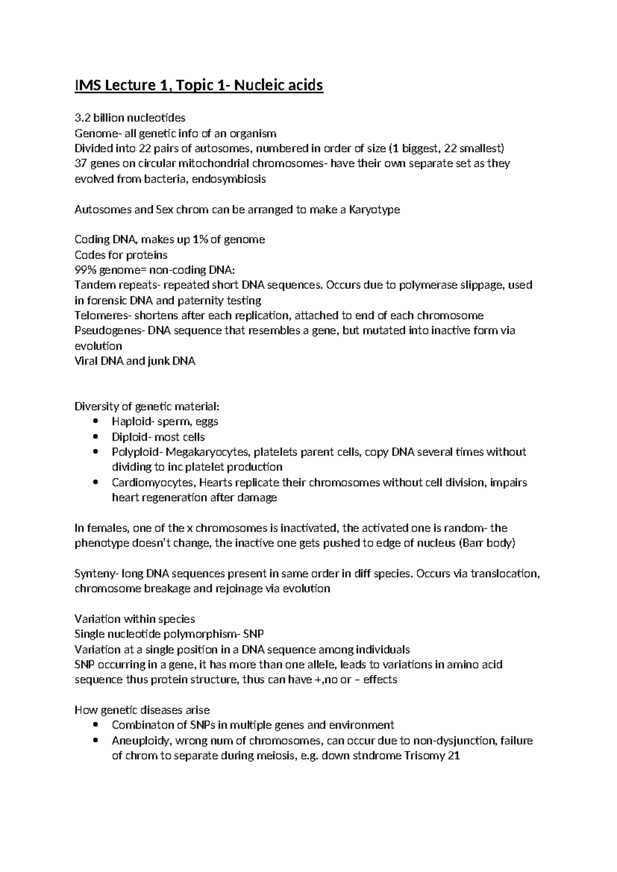 IMS Lecture 1 - Summary Medicinal Chemistry - IMS Lecture 1, Topic 1 ...