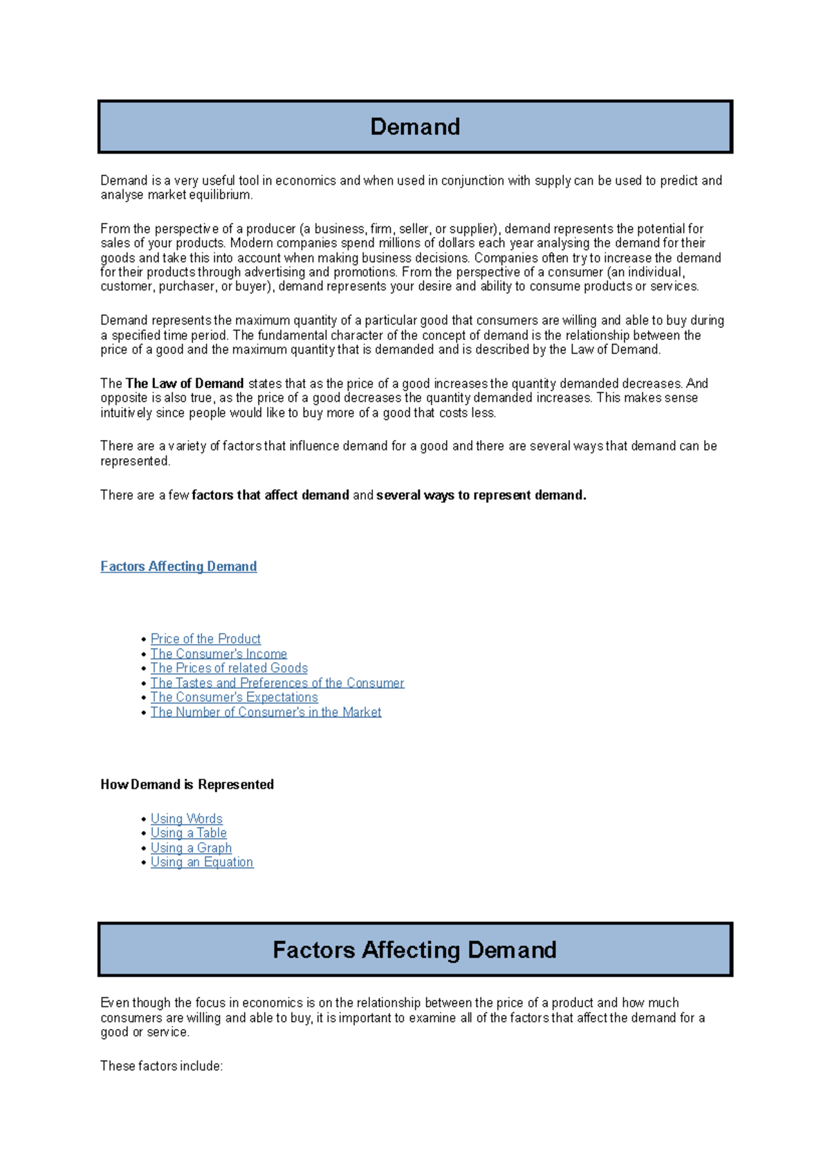 Demand function - Demand Demand is a very useful tool in economics and ...