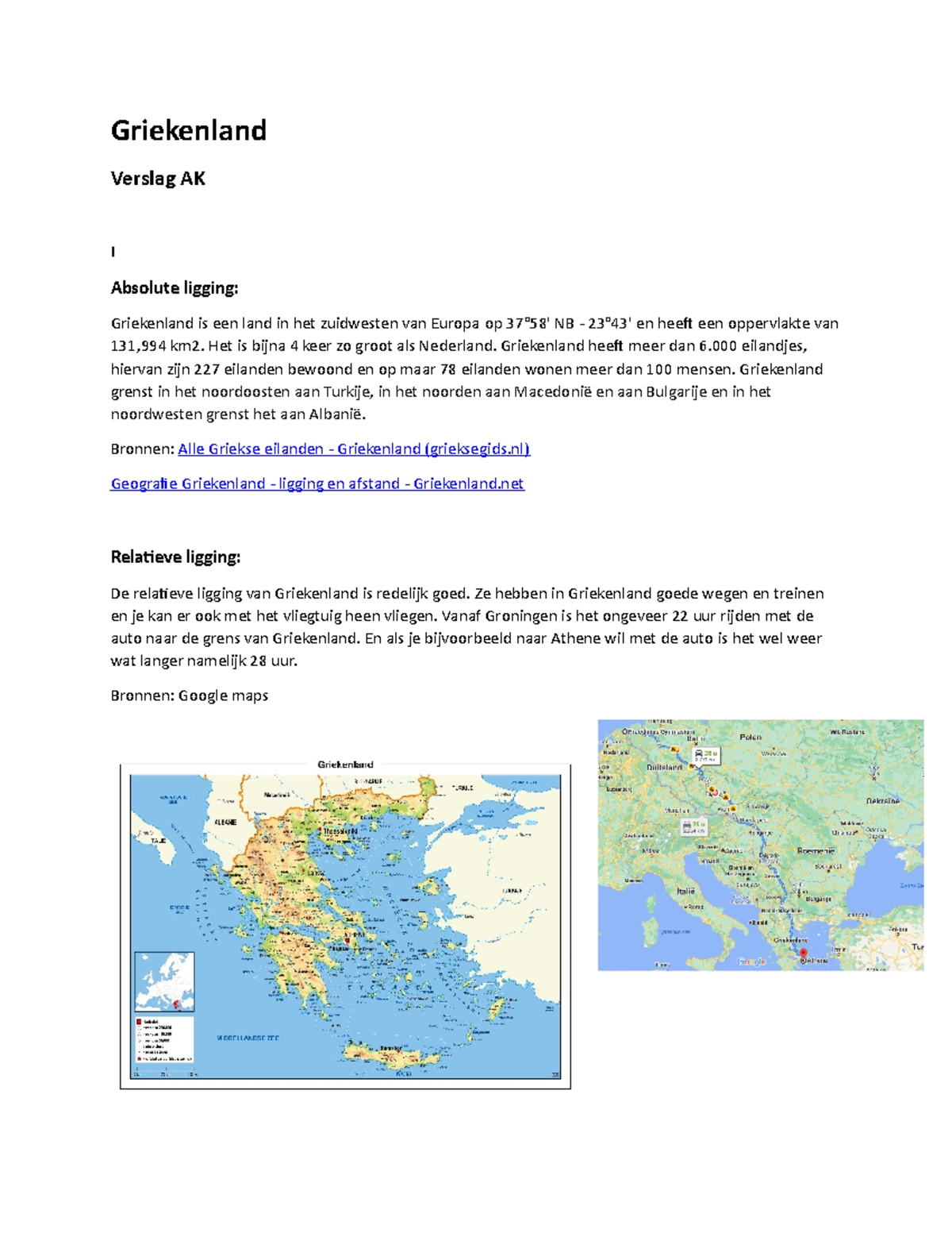 Griekenland verslag vwo 4 - Griekenland Verslag AK I Absolute ligging ...