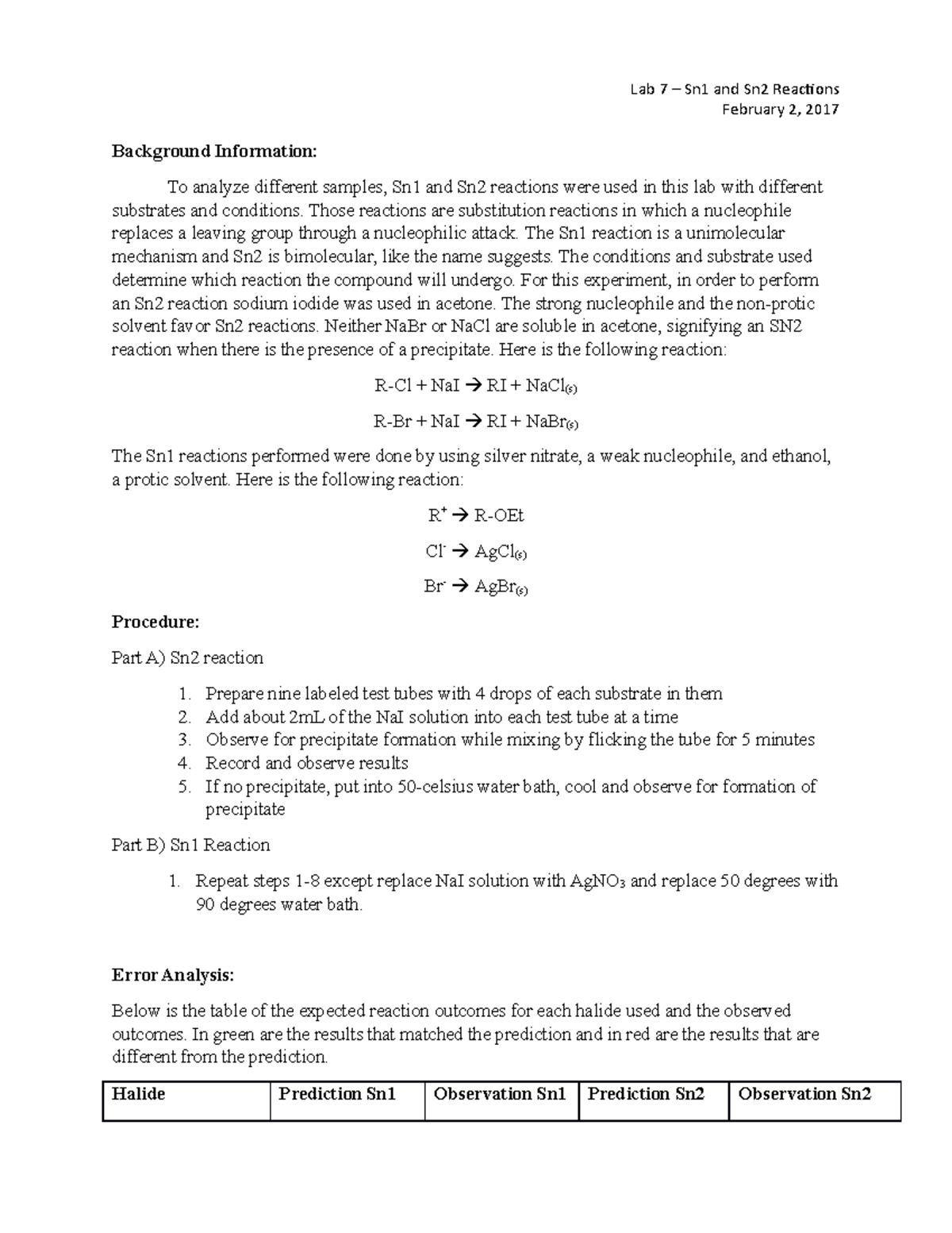 Organic 2 Lab Report
