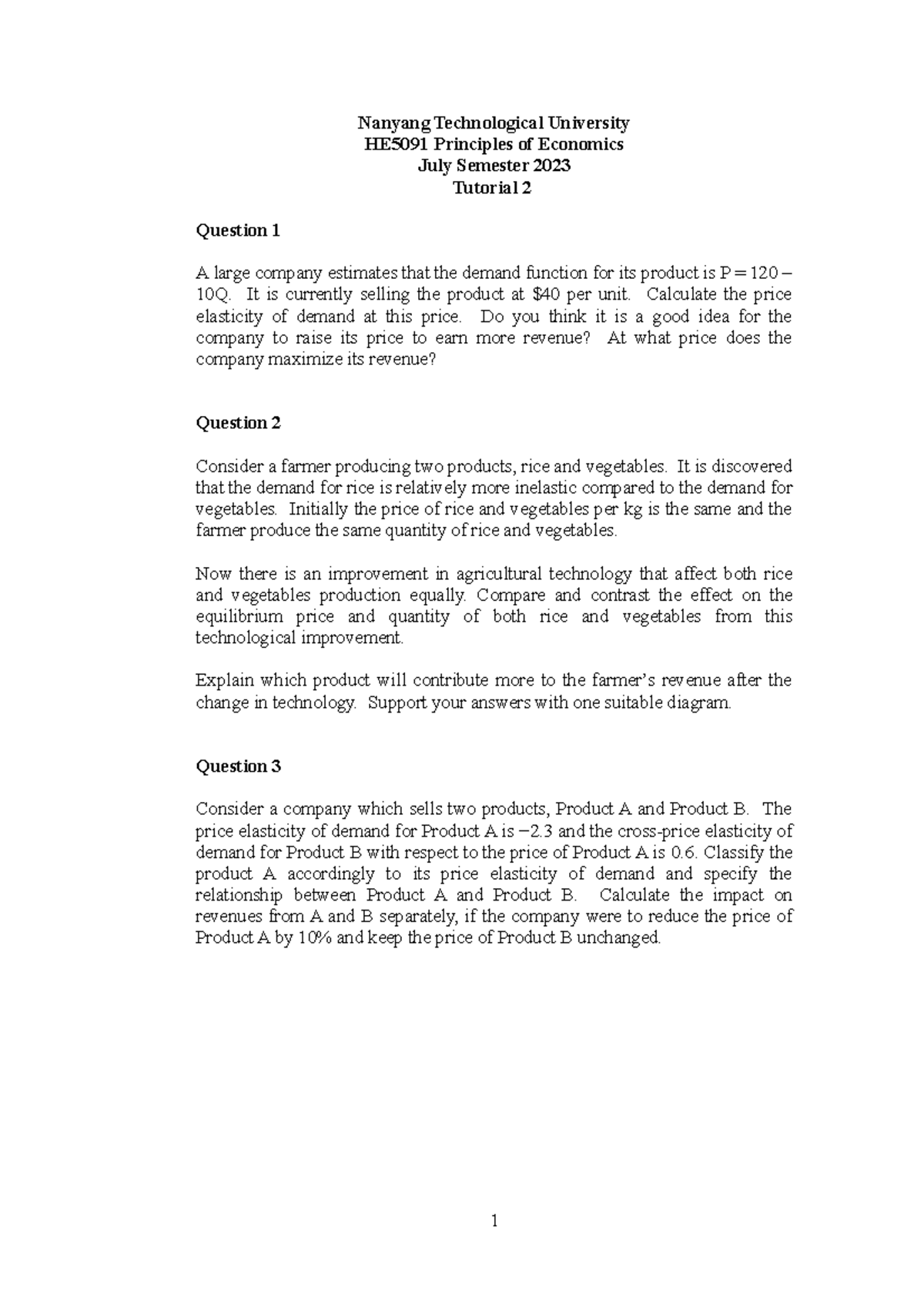 HE5091 Jul 2023 Tutorial 2.Student Version - Nanyang Technological ...