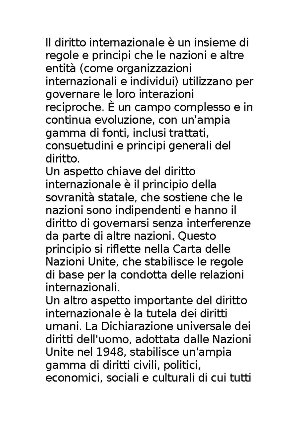 International law - Il diritto internazionale è un insieme di regole e ...