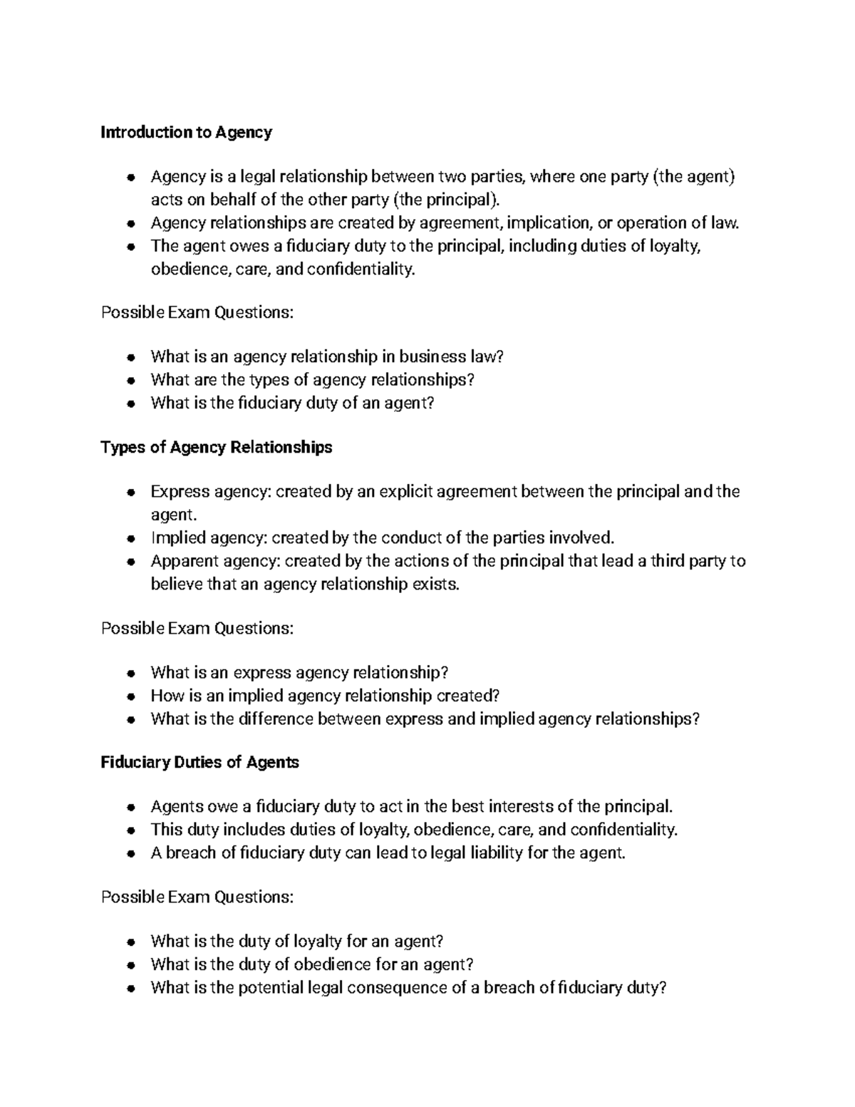 Agency test prep - Notes and test prep questions I used to study for ...