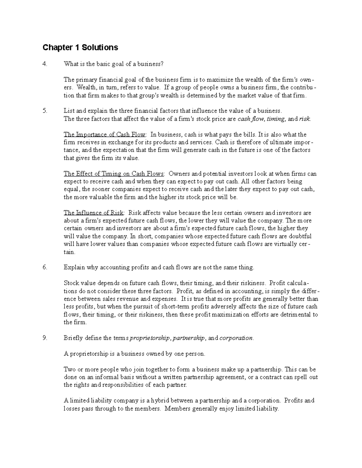 Fin 305 Exam 1 Notes Chapter 1 Solutions What Is The Basic Goal Of fin-305-exam-1-notes-chapter-1-solutions-what-is-the-basic-goal-of