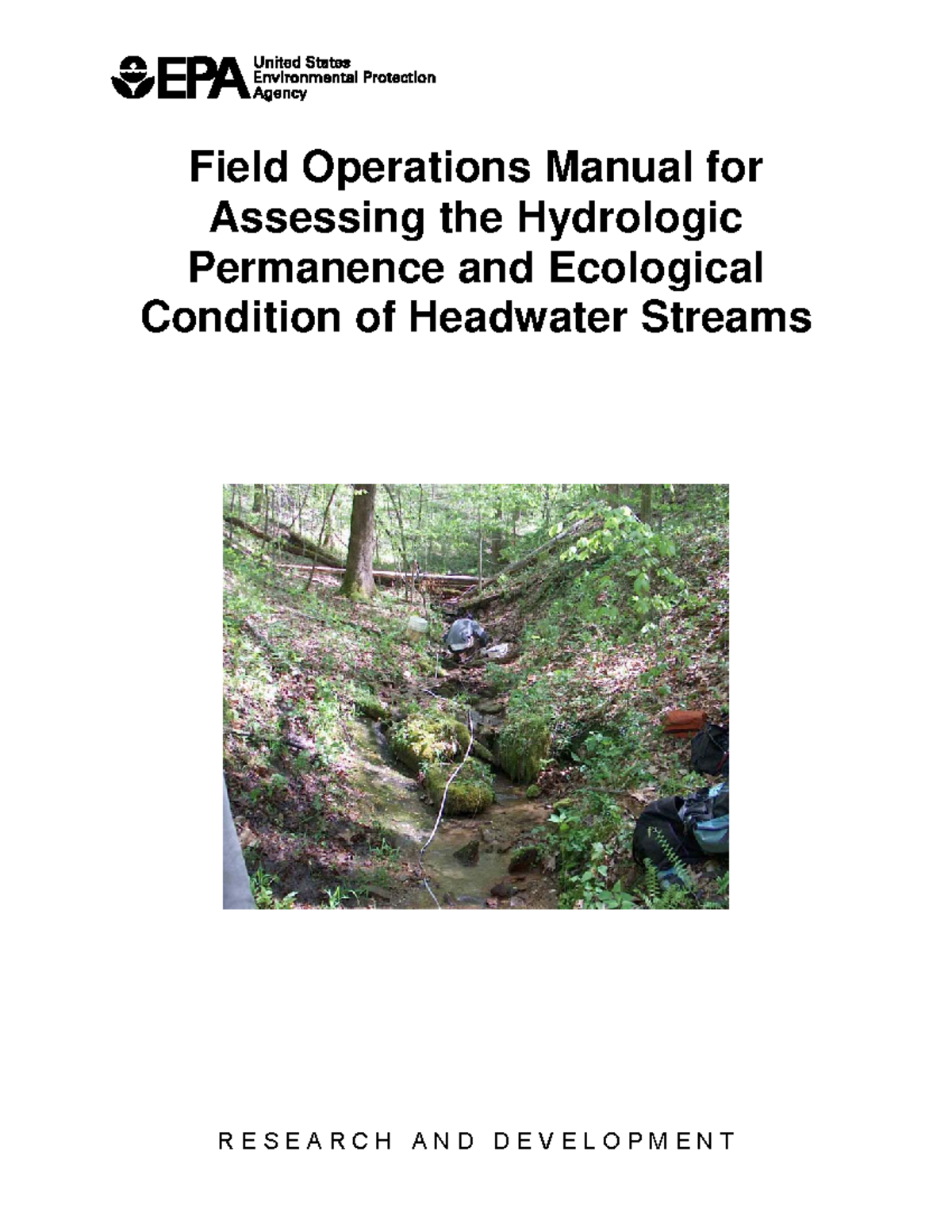 Field Operations Manual for Assessing the Hydrologic Permanence - Field ...