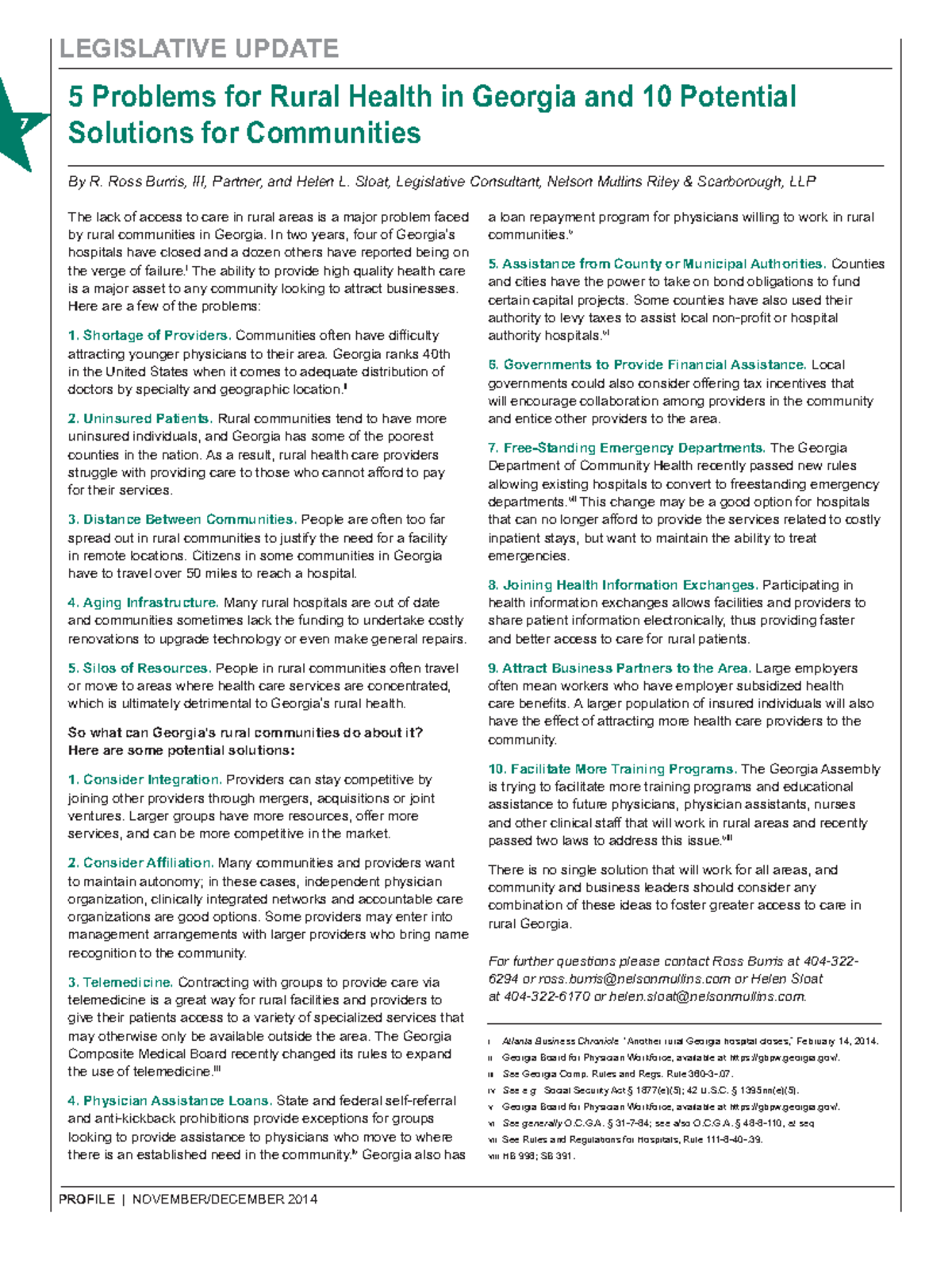 Problems for rural health in Georgia - In two years, four of Georgia’s ...