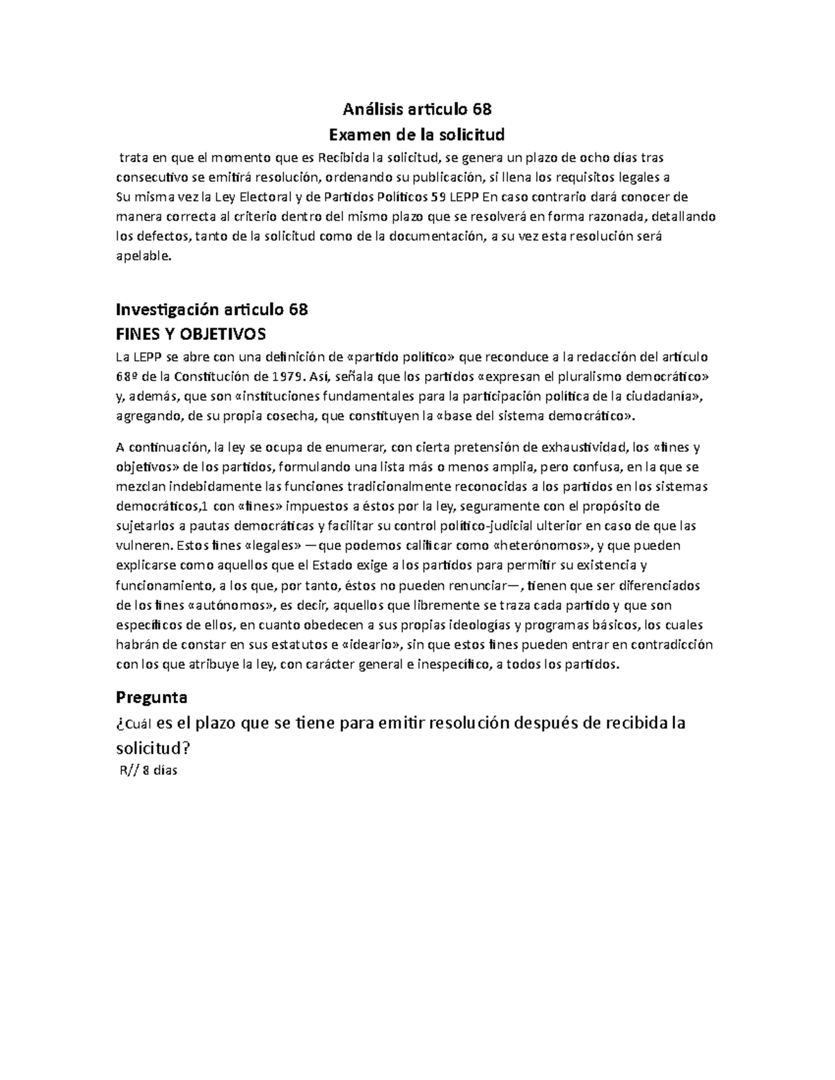 Análisis articulo 68 - breve explicación - Análisis articulo 68 Examen ...