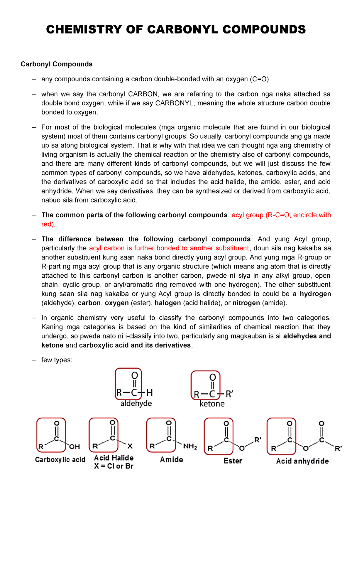 Chemistry OF Carbonyl Compounds - CHEMISTRY OF CARBONYL COMPOUNDS ...
