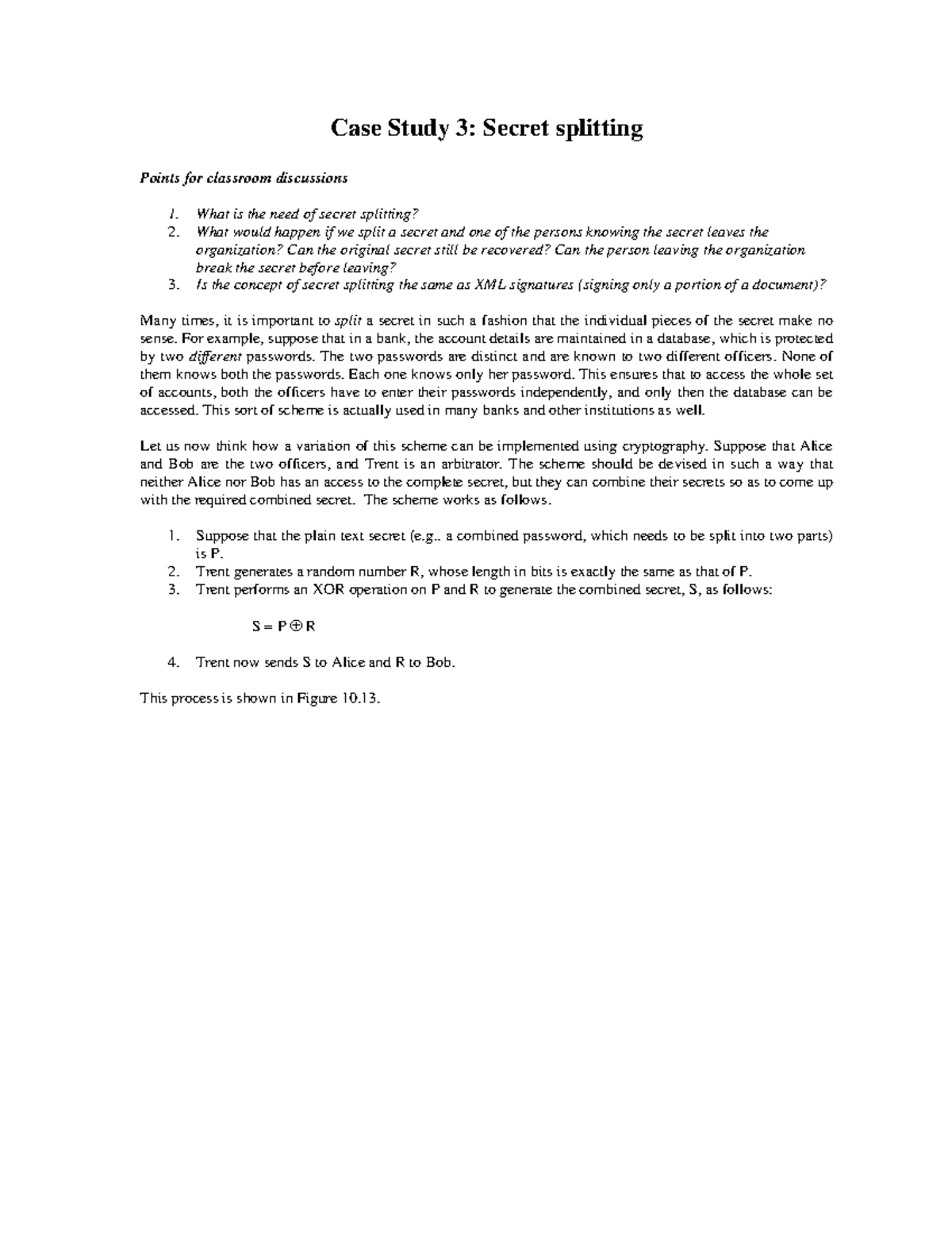 Case Study 3 - ba political sci - Case Study 3: Secret splitting Points ...