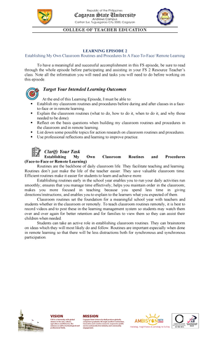 Field Study 2 Learning Episodes - LEARNING EPISODE 4 Selecting Non-Digital Or Conventional ...