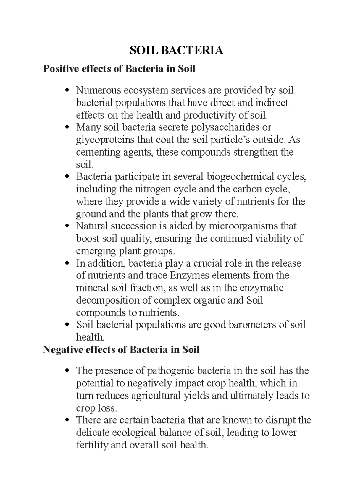 SOIL Bacteria - SOIL BACTERIA Positive effects of Bacteria in Soil ...