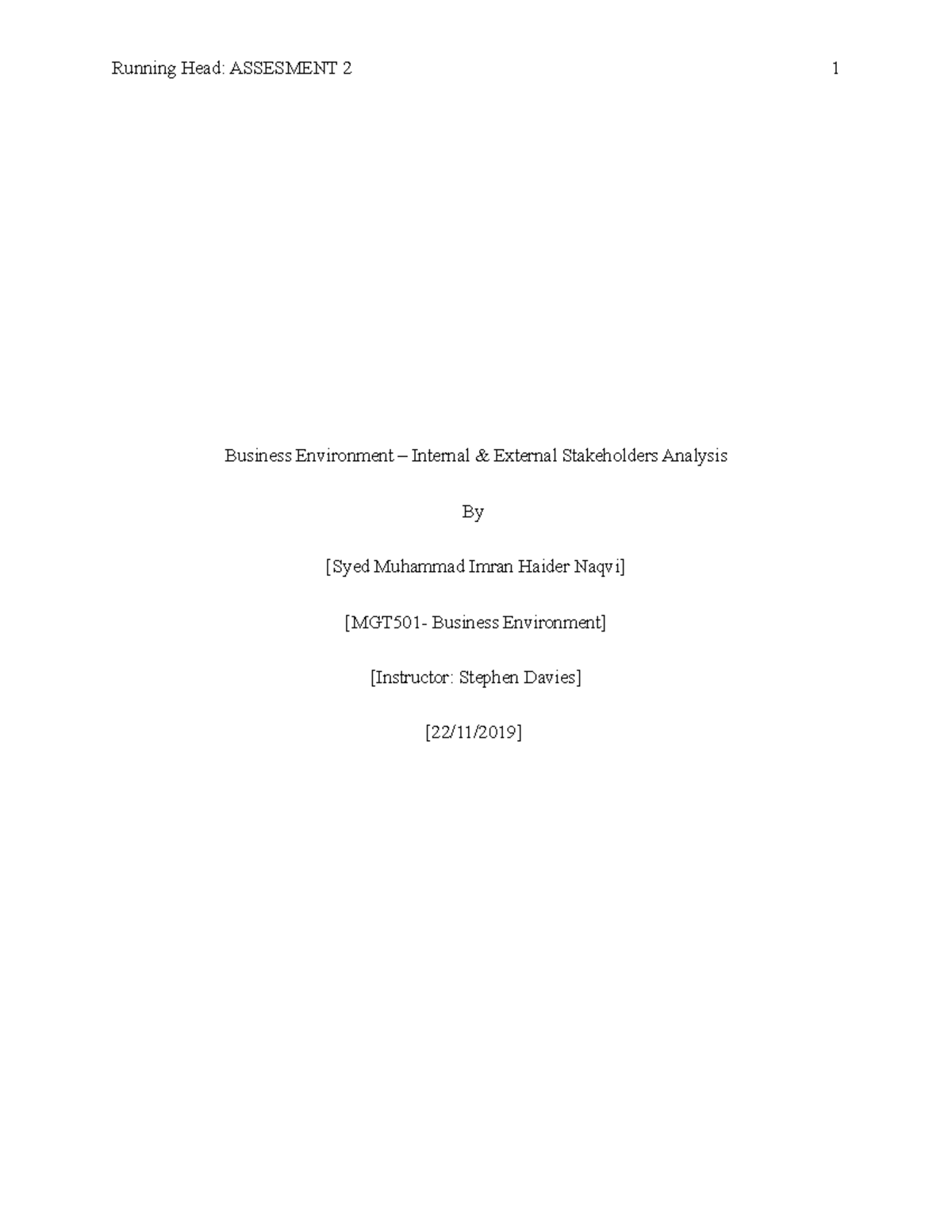 Tesco: External and Internal Stakeholders Analysis - Studocu