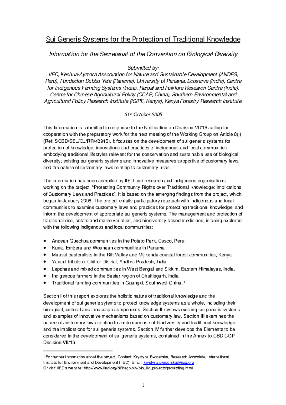 SUI GENERIS IN INTELLECTUAL PROPERTY - Sui Generis Systems for the ...