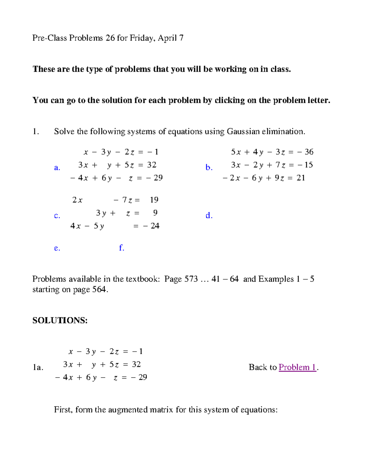 Problems 26MWF - Pre-Class Problems 26 for Friday, April 7 These are ...