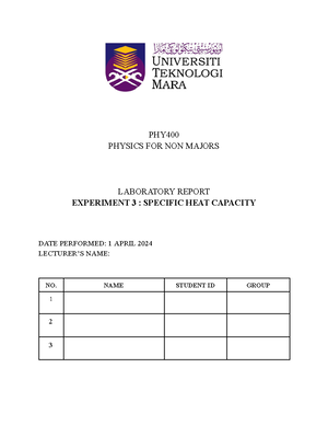 Pre Lab Experiment 4 - Thanks me latter - occupational safety and ...