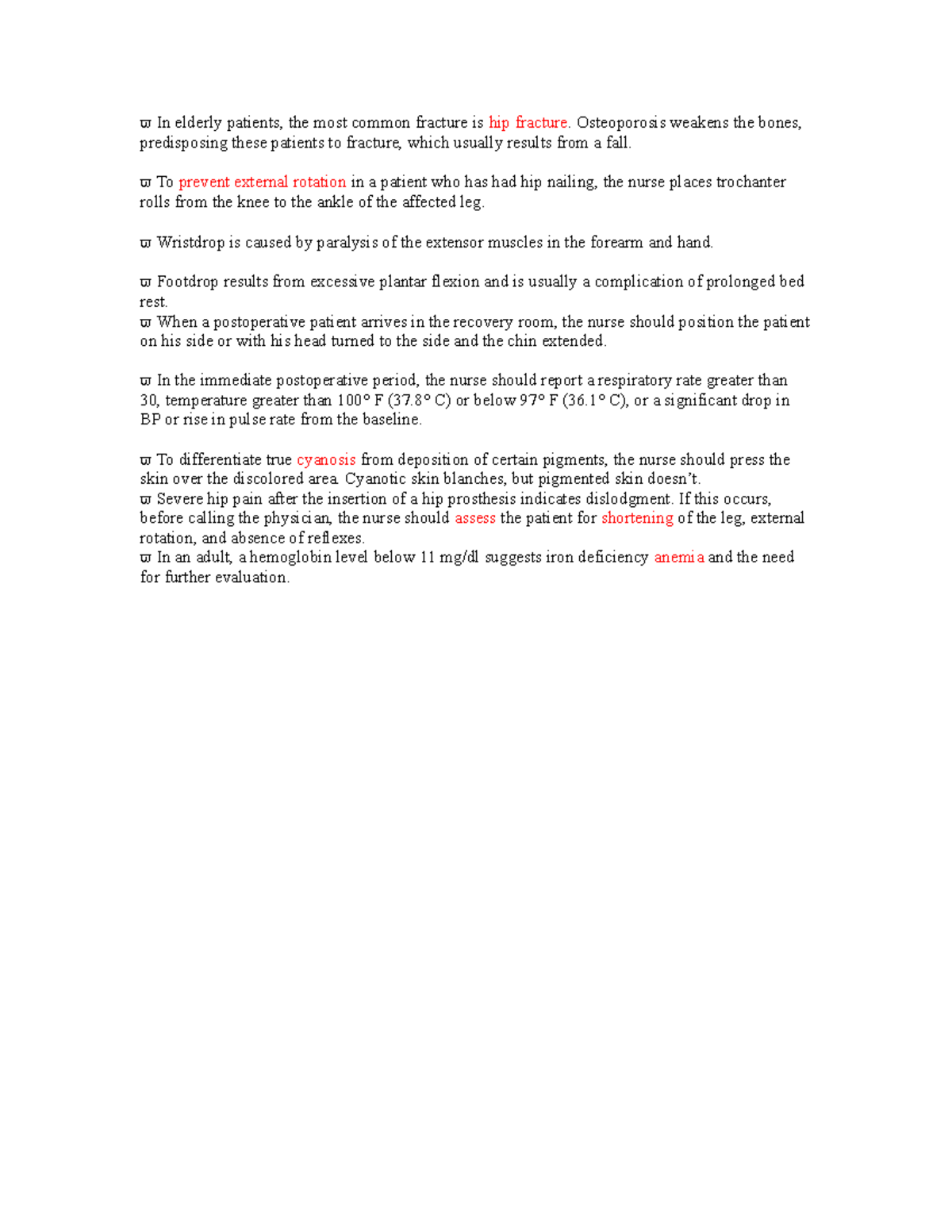 Sx Bullets - surgery quick notes - In elderly patients, the most common ...