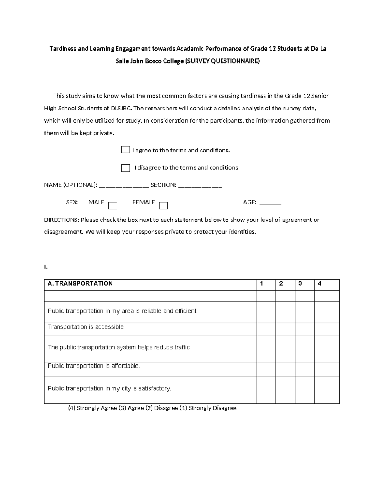 PR Questionnaire - Tardiness and Learning Engagement towards Academic ...